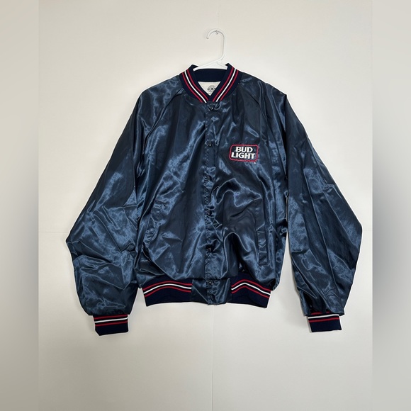BudLight | Jackets & Coats | Vintage 8s Bud Light Beer Blue Medium ...